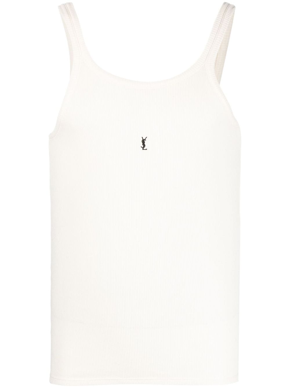 Saint Laurent Wool And Cotton Blend Tank In White - 18% Off