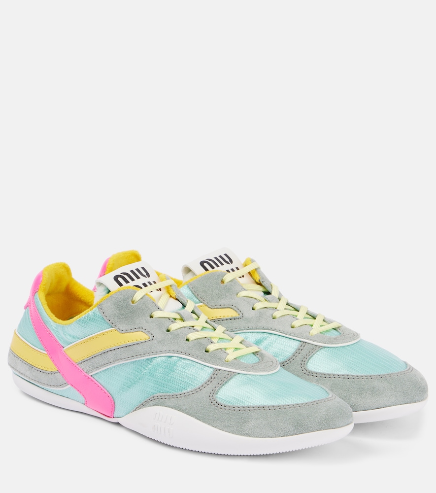 MIU MIU Gymnasium Suede and Technical Sneakers