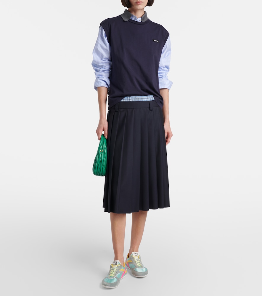 MIU MIU Gymnasium Suede and Technical Sneakers