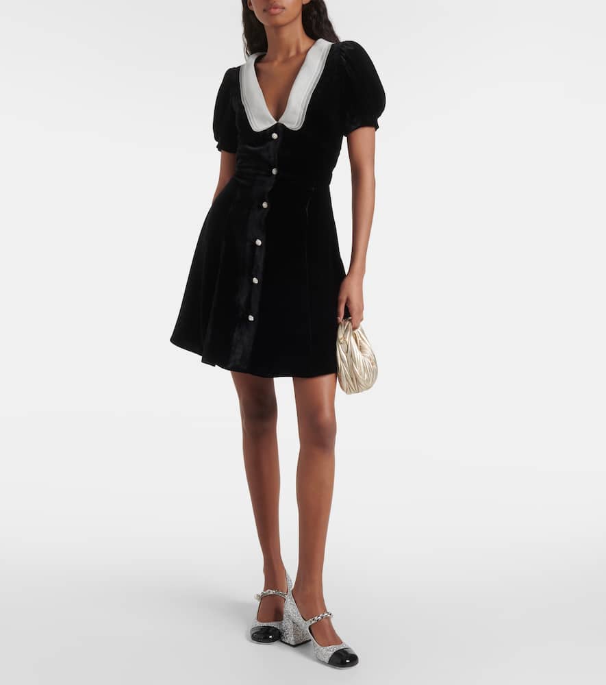 MIU MIU V-Neck Velvet Minidress