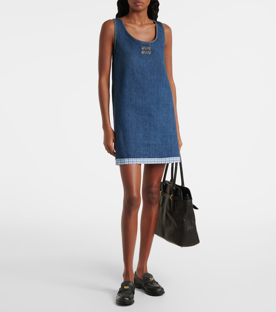 MIU MIU Logo Denim Minidress