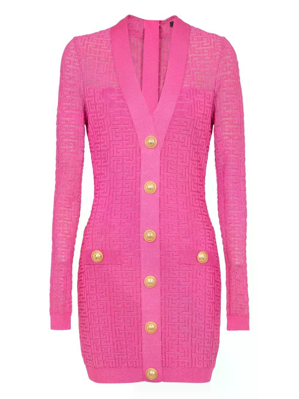 Balmain Pb Labyrinthe Mini Dress - Pink Balmain Pb Labyrinthe Mini Dress - Pink