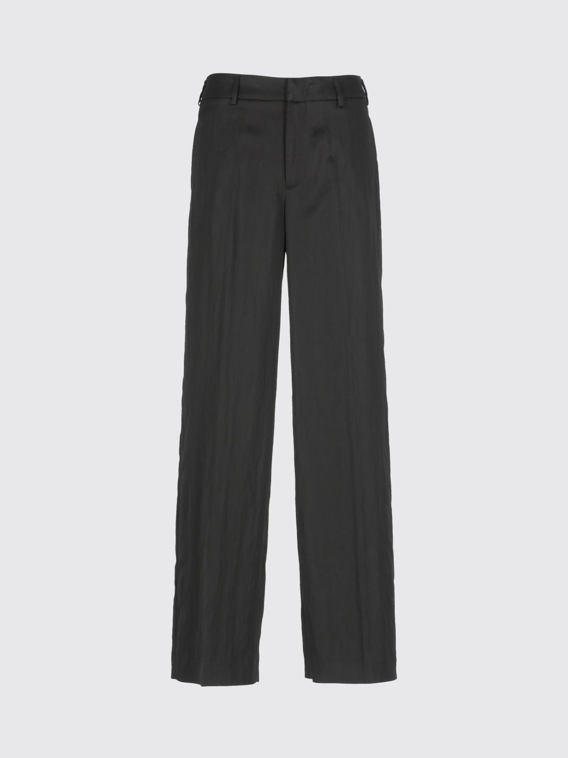 Pt Torino Elasticated-Waist Wide Leg Trousers - Black