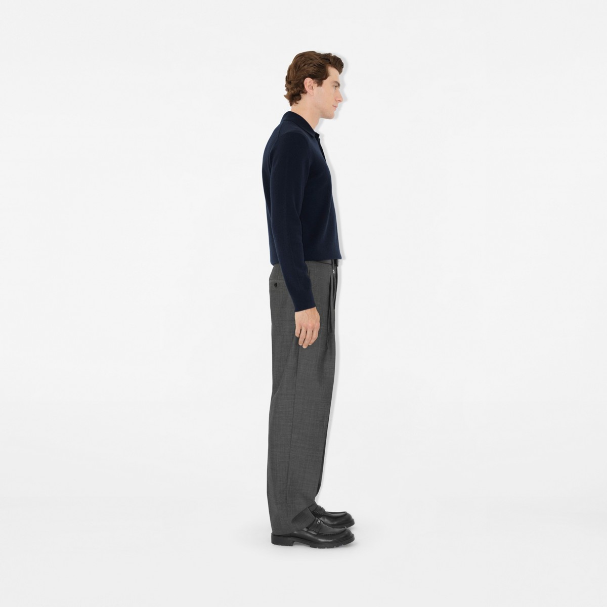 BURBERRY Long-sleeve Cashmere Blend Polo Shirt