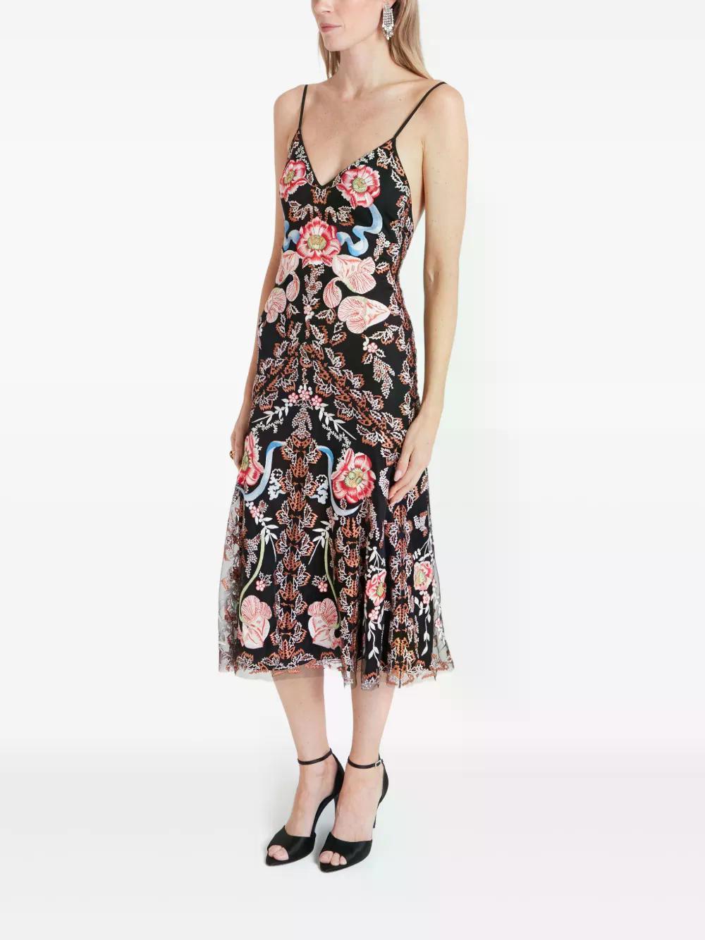 TEMPERLEY LONDON Bilbao Strappy Midi Dress