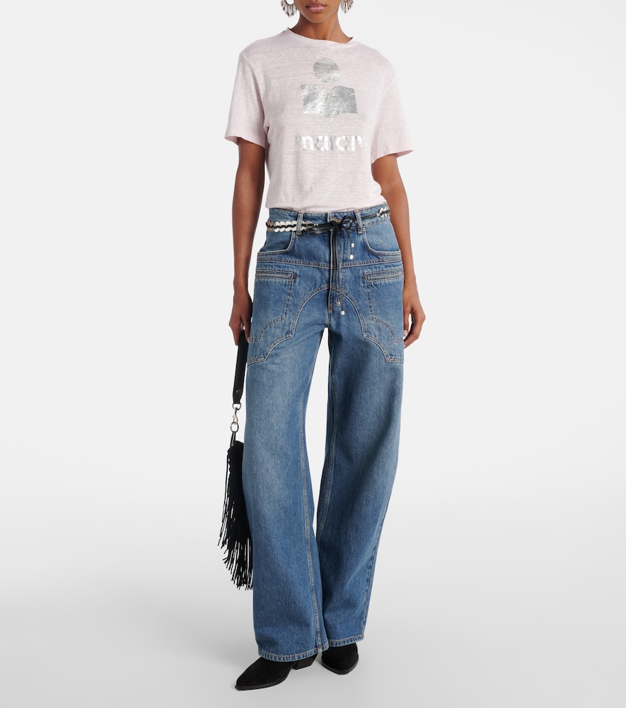 MARANT ETOILE Zewel Logo Linen T-Shirt