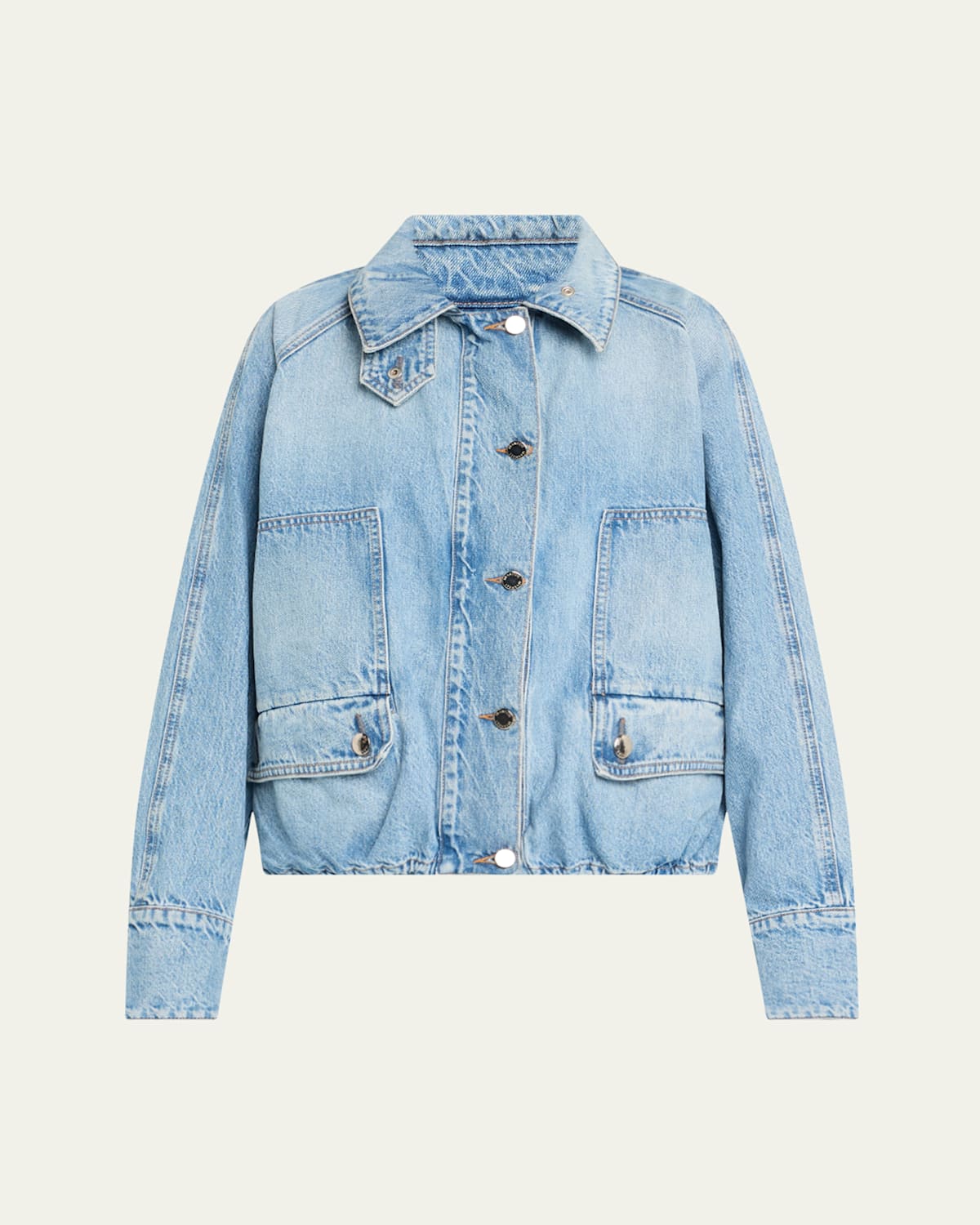 Brandon Maxwell Harper Denim Balloon Jacket - Medium Vintage Wash ...