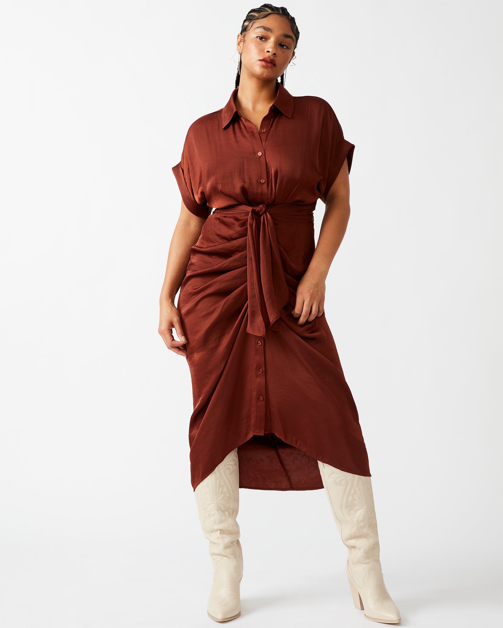 steve madden shirt dresses Steve Madden Women's Martina Asymmetrical-Hem Wrap Dress - Black