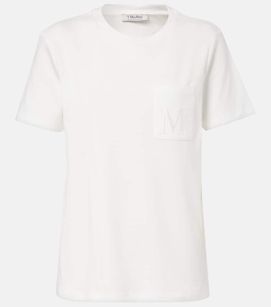 Max Mara Logo-Embroidered Cotton T-Shirt - Black - 23% Off