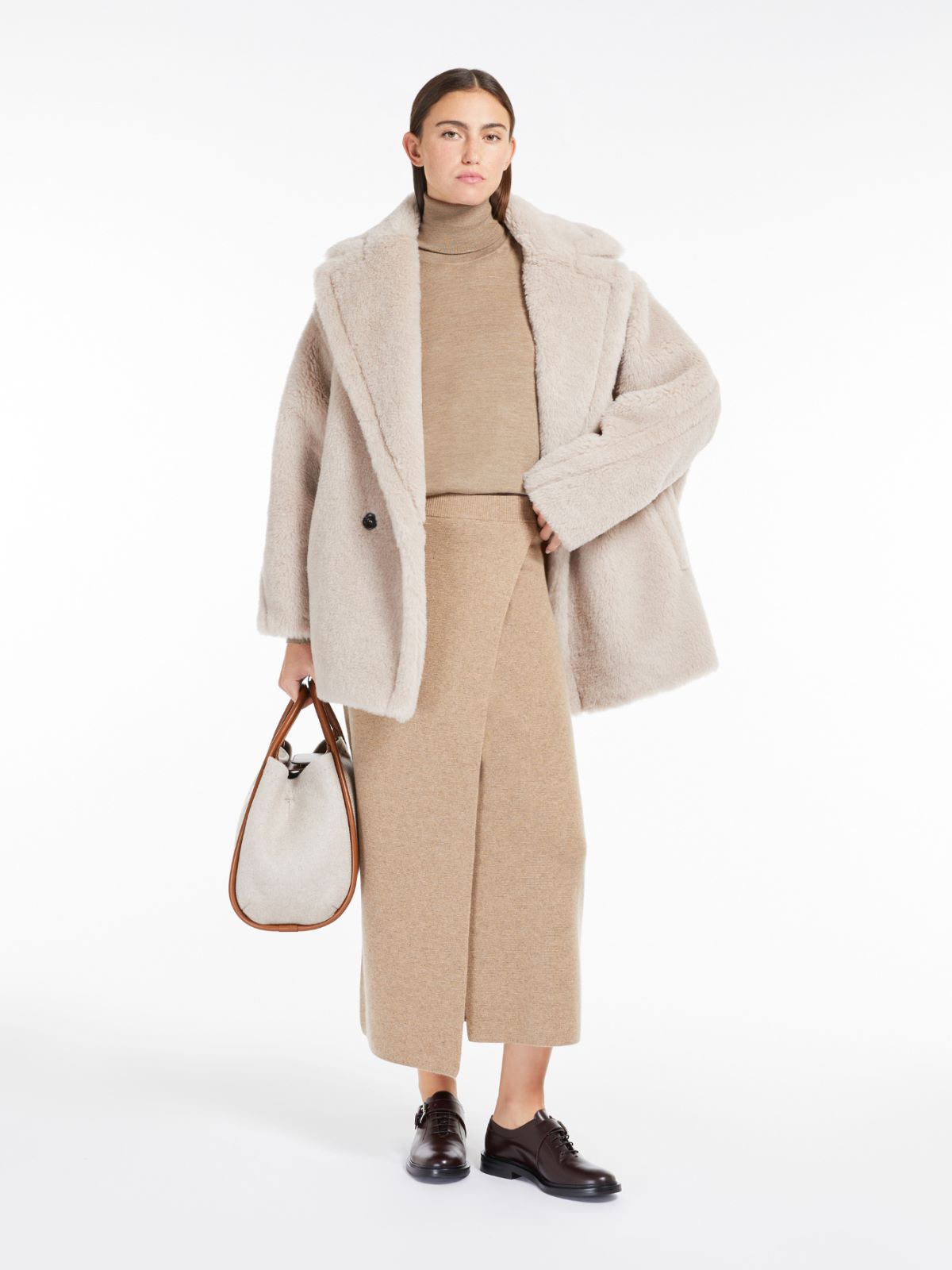 Max Mara Short Teddy Bear Icon Coat Beige Editorialist