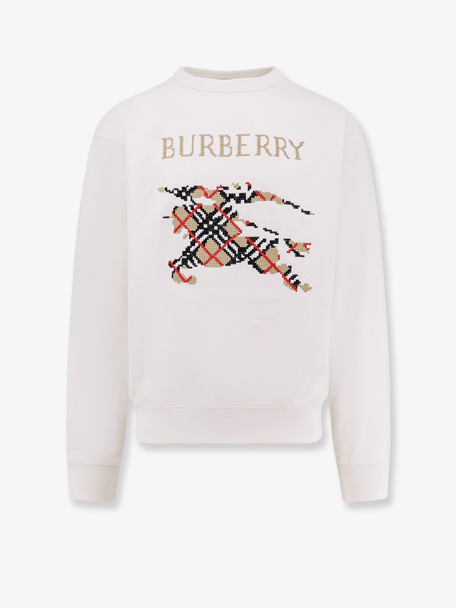 Burberry Cotton Sweatshirt With Logo Embroidery In White - 32% Off