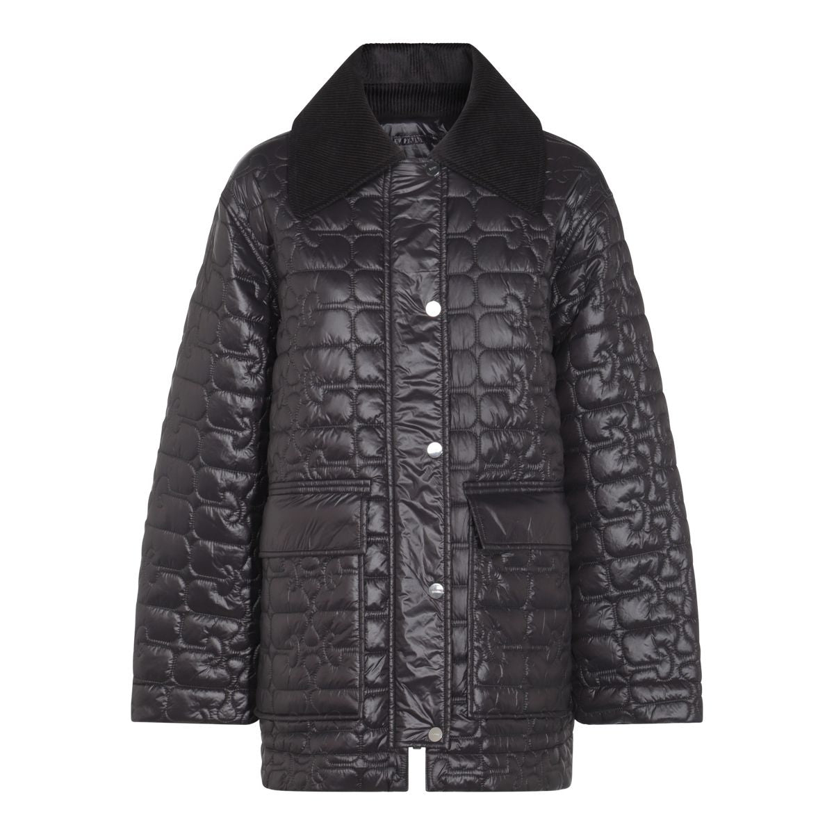 GANNI ガニー Shiny Quilt Hooded Jacket Ganni Shiny quilt hooded jacket - Beige - Women | F7966129