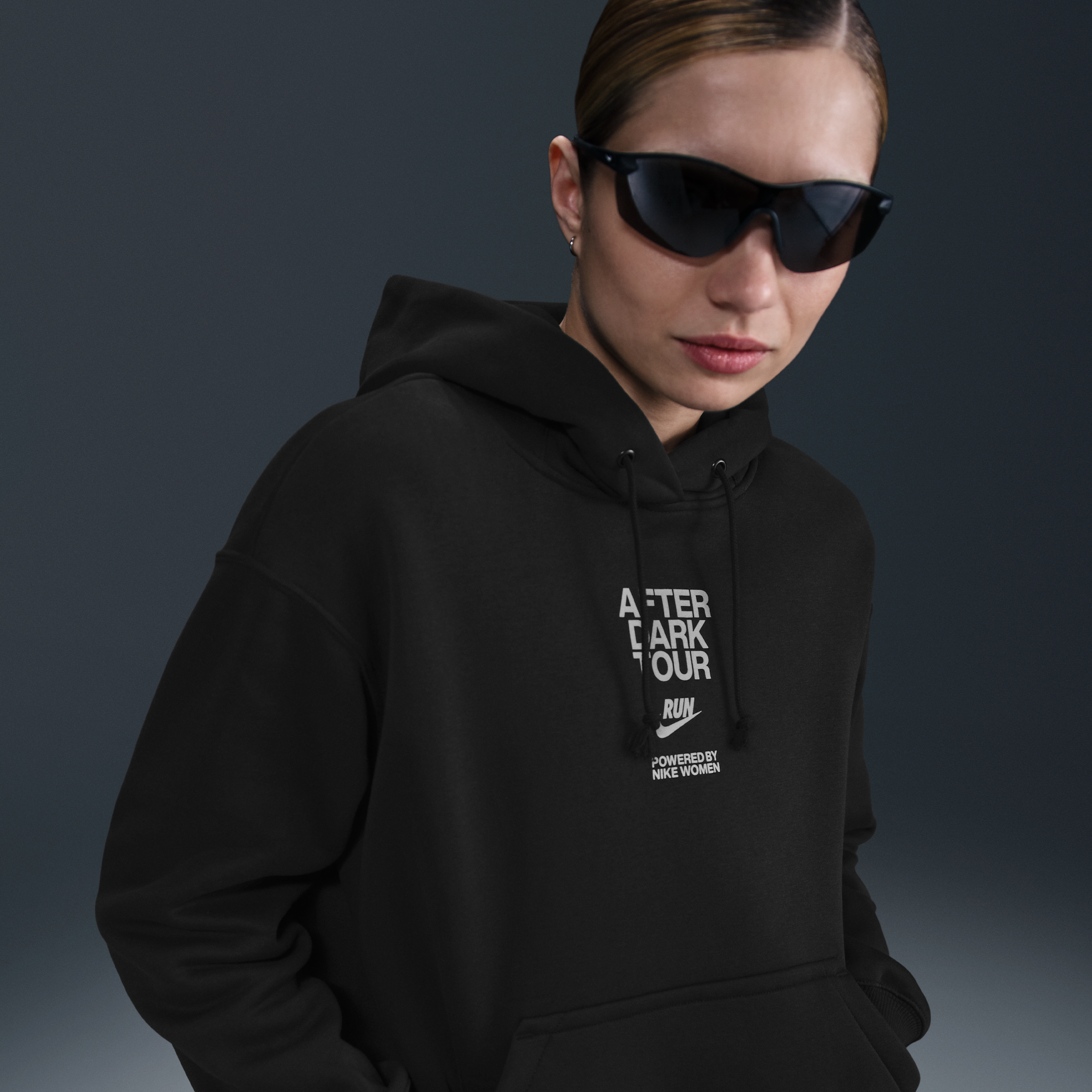 nike world tour pack graphic hoodie in black