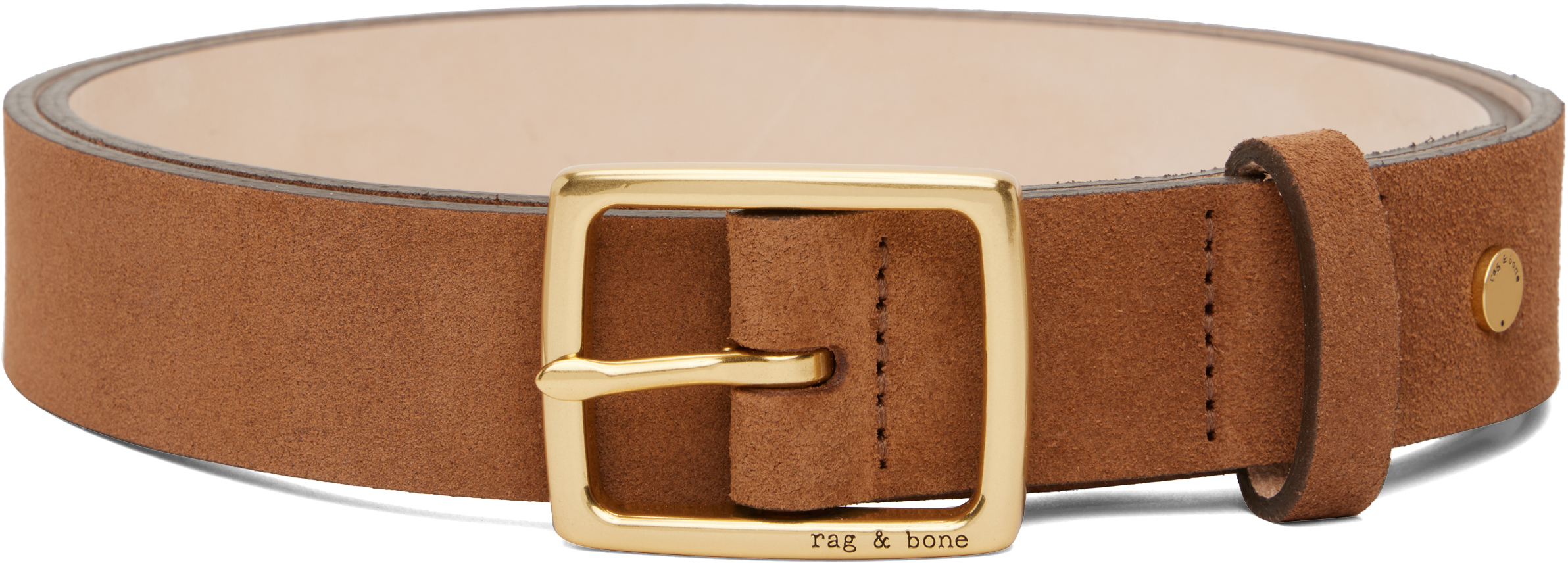 NWT Women’s Rag & Bone Tan Leather Belt with Brass Buckle rag & bone Women main image 3