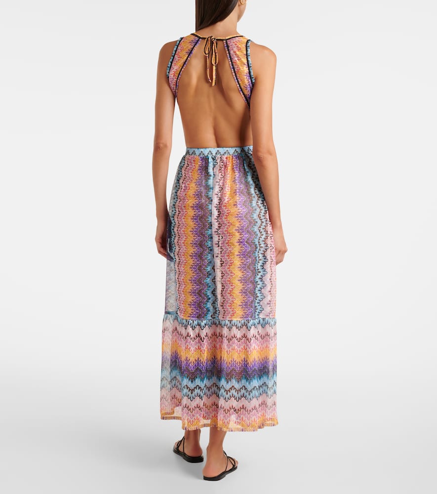missoni fringed beach maxi dress Missoni Stripe Chevron 2002 Fringe Dress by Missoni