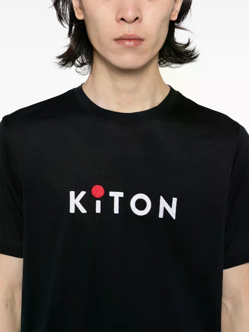 Kiton Embroidered T-Shirt - Blue | Editorialist