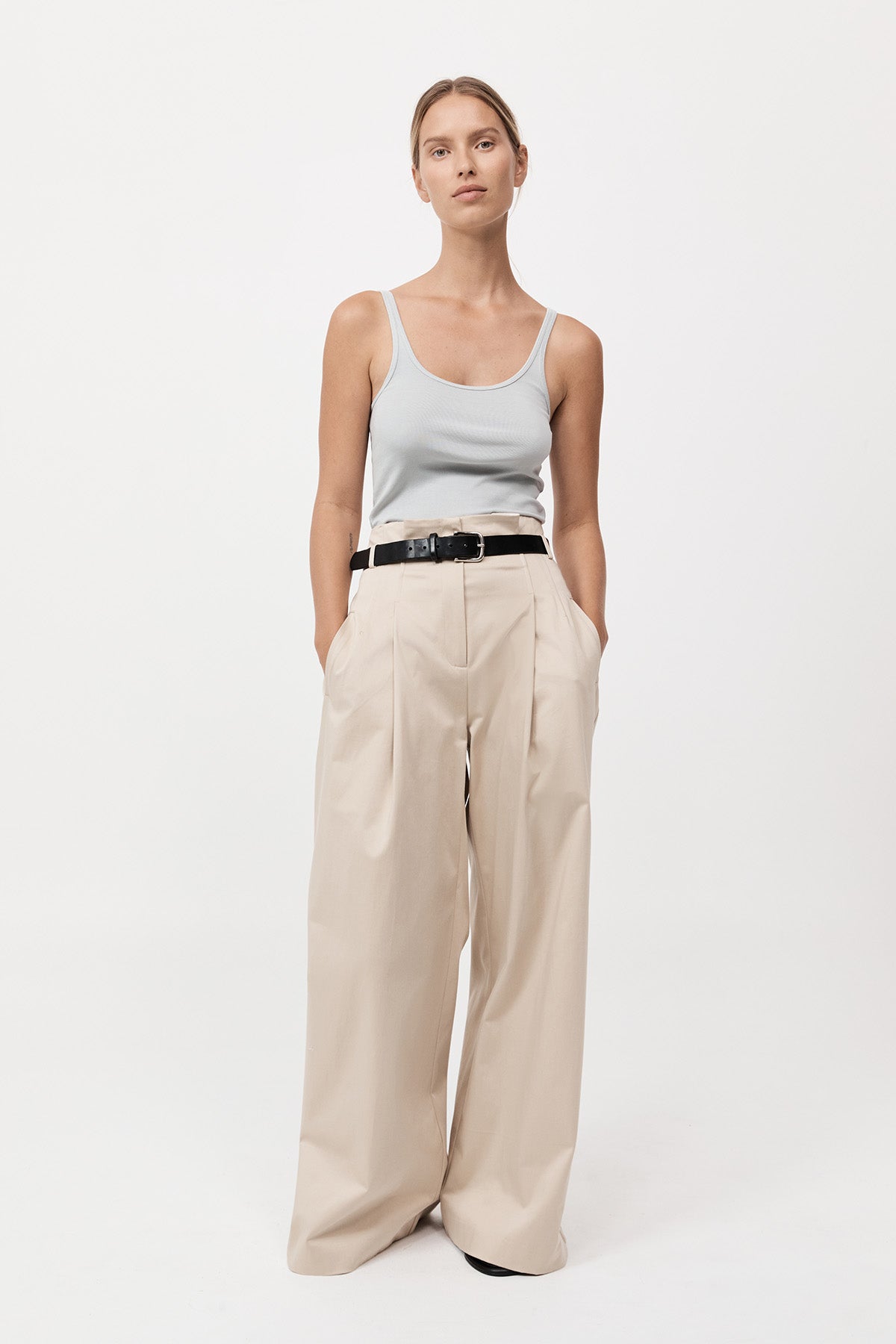 ST. AGNI St Agni Organic Cotton Slim Scoop Tank