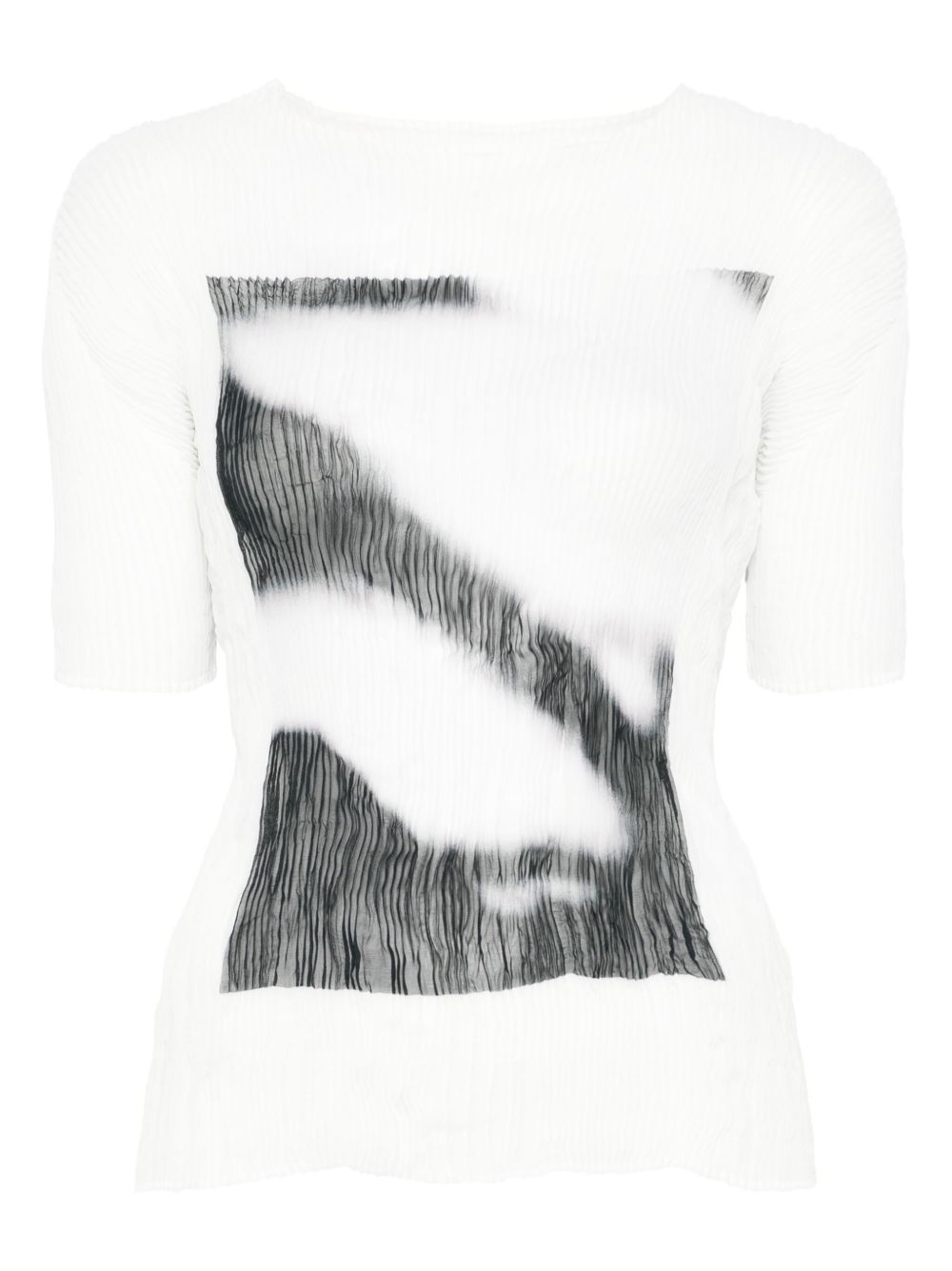 Issey Miyake Shadow Study Chiffon Twist Top - White | Editorialist