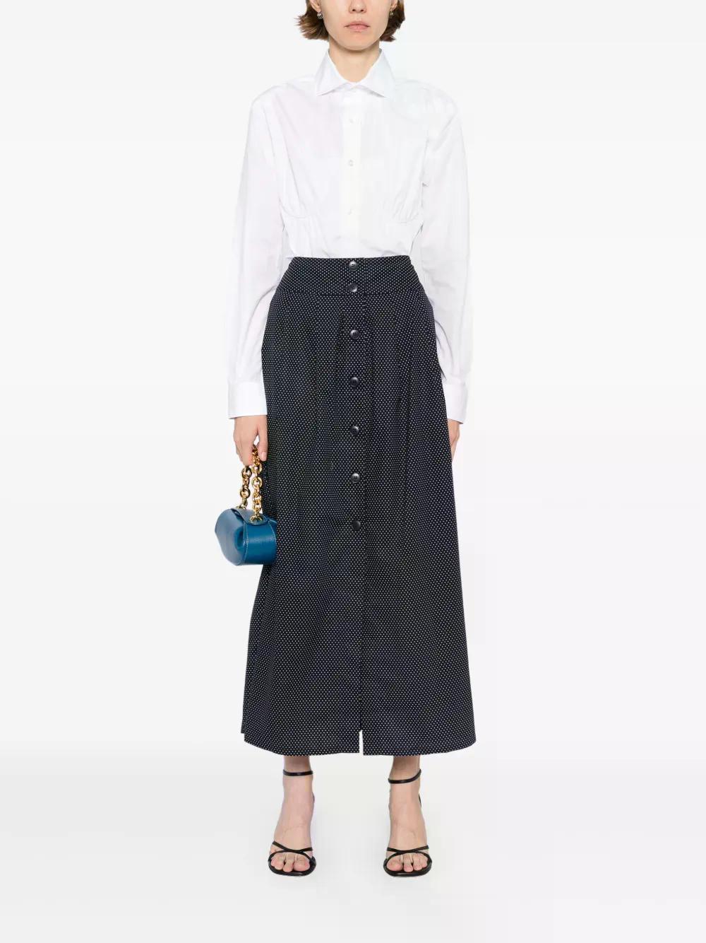 AGNES B. Polka Dot Print Skirt