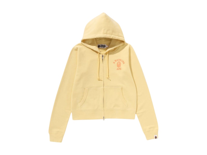 A BATHING APE COLLEGE ZIP HOODIE イエロー A BATHING APE College Zip Hoodie - Yellow | Editorialist