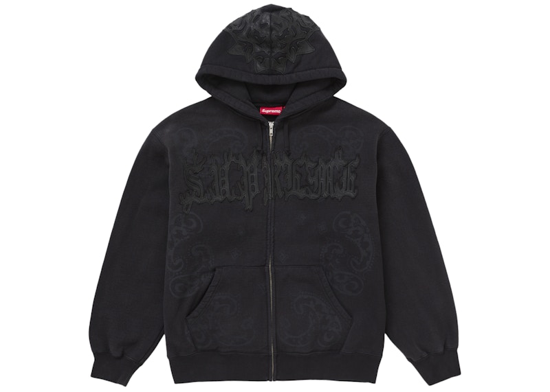 Supreme Collegiate Applique Zip Up Hooded Sweatshirt - Ash Grey