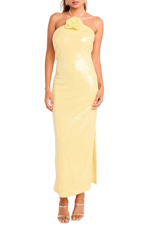 Helsi Brice Halter Sequin Column Maxi Dress In White - 29% Off |  Editorialist