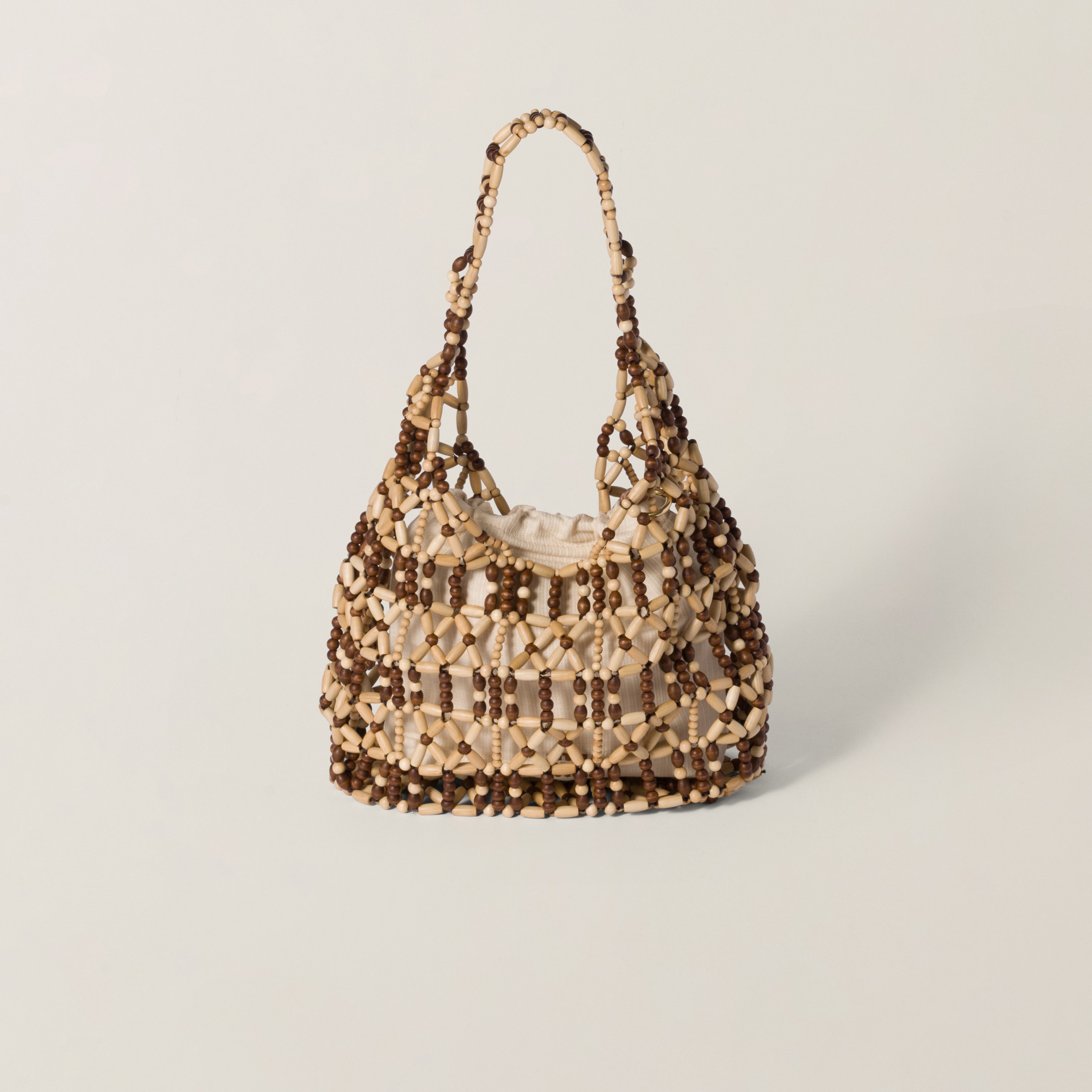 Miu Miu Beaded Bag - Natural/Cocoa | Editorialist