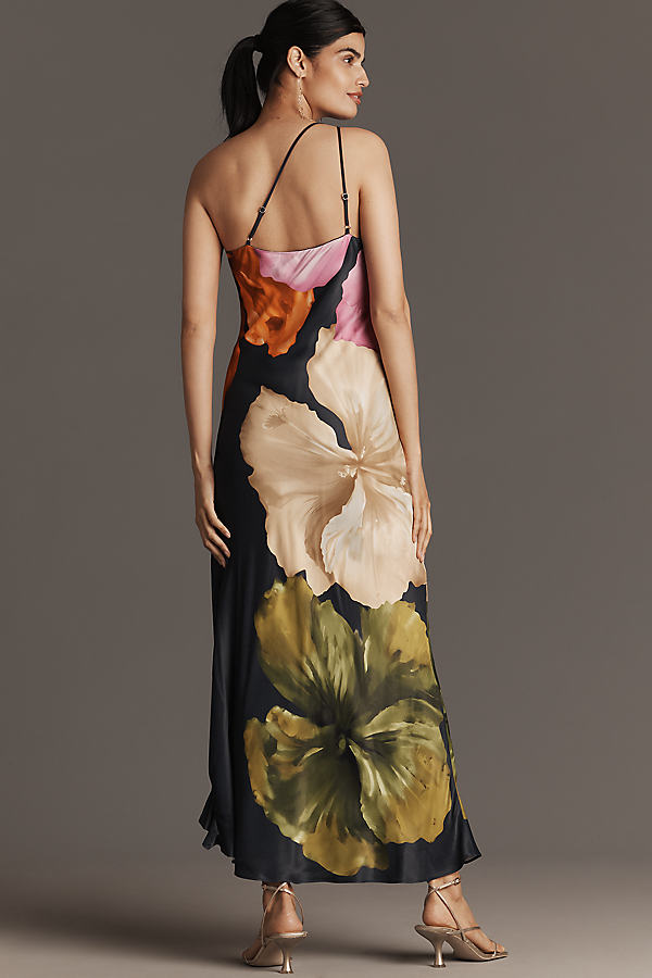 Anthropologie One-Shoulder Asymmetric Floral Maxi Dress In Neutral Floral -  66% Off | Editorialist