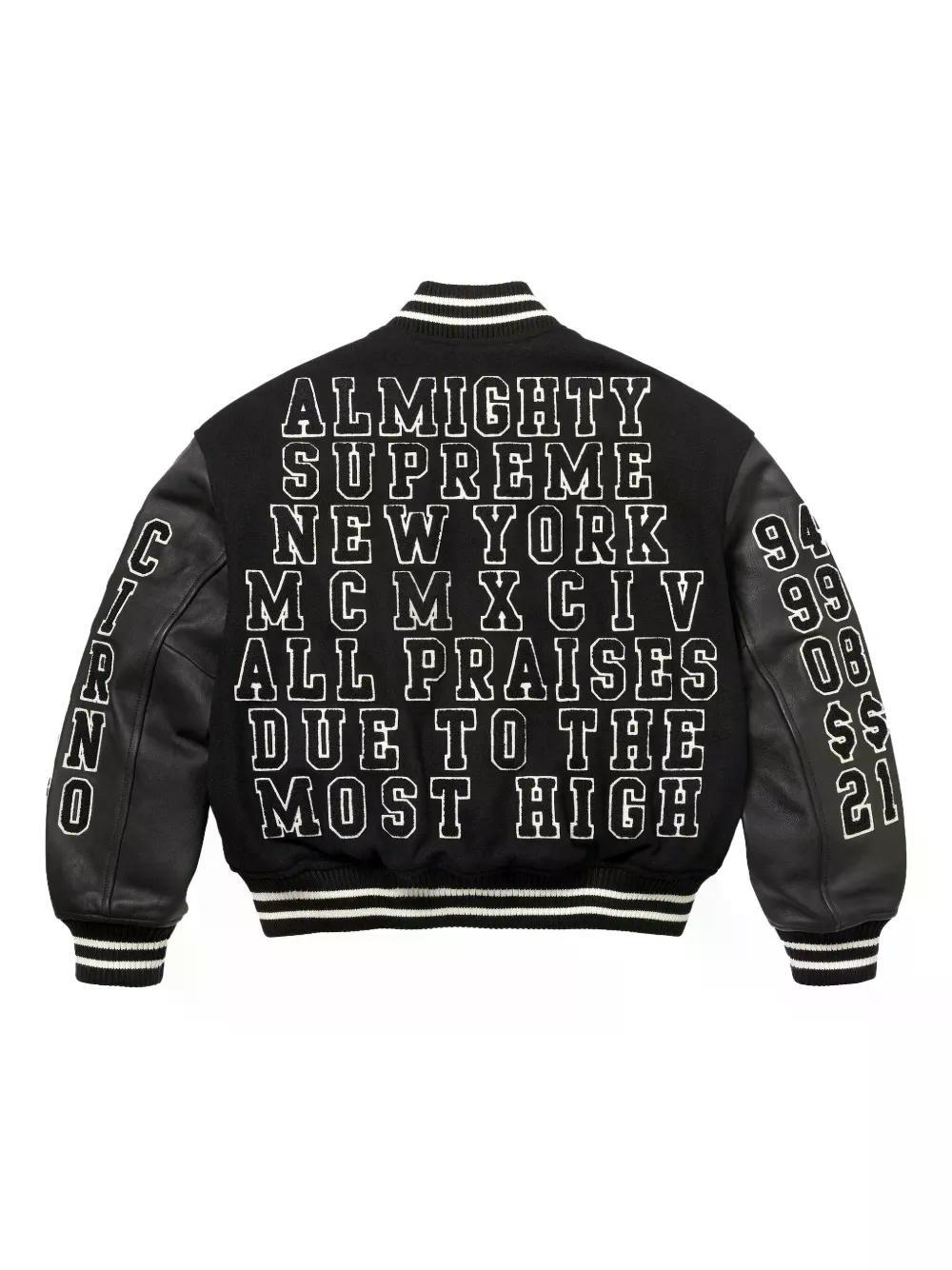 Supreme Veritas Varsity Jacket - Black | Editorialist Supreme Veritas Varsity Jacket - Black | Editorialist