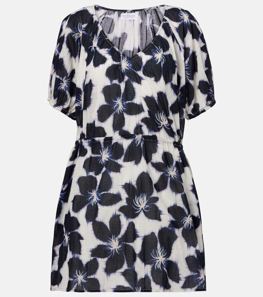 VELVET BY GRAHAM & SPENCER Hazel Floral Cotton Voile Minidress