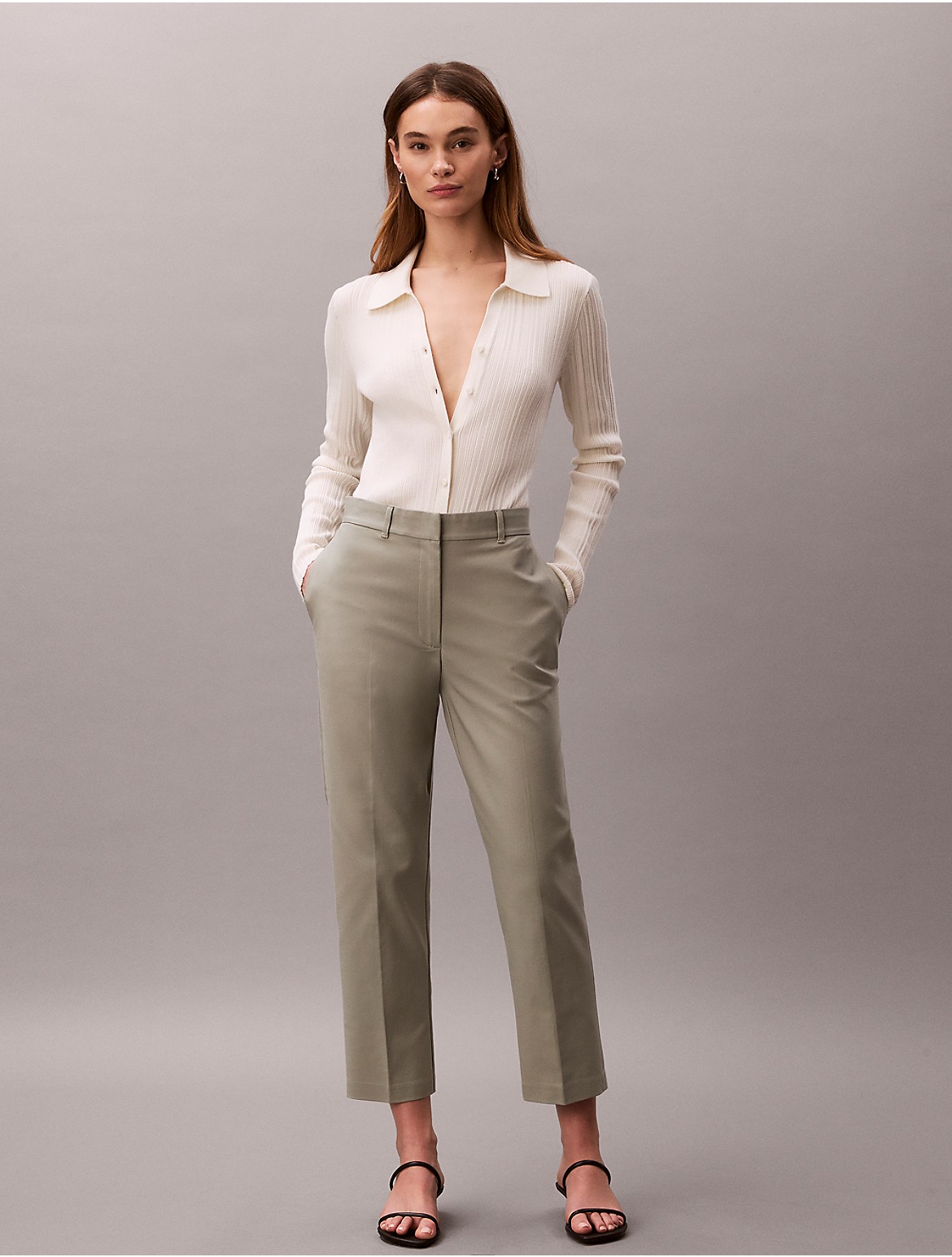 CALVIN KLEIN Cotton Stretch Straight Fit Chino Pants