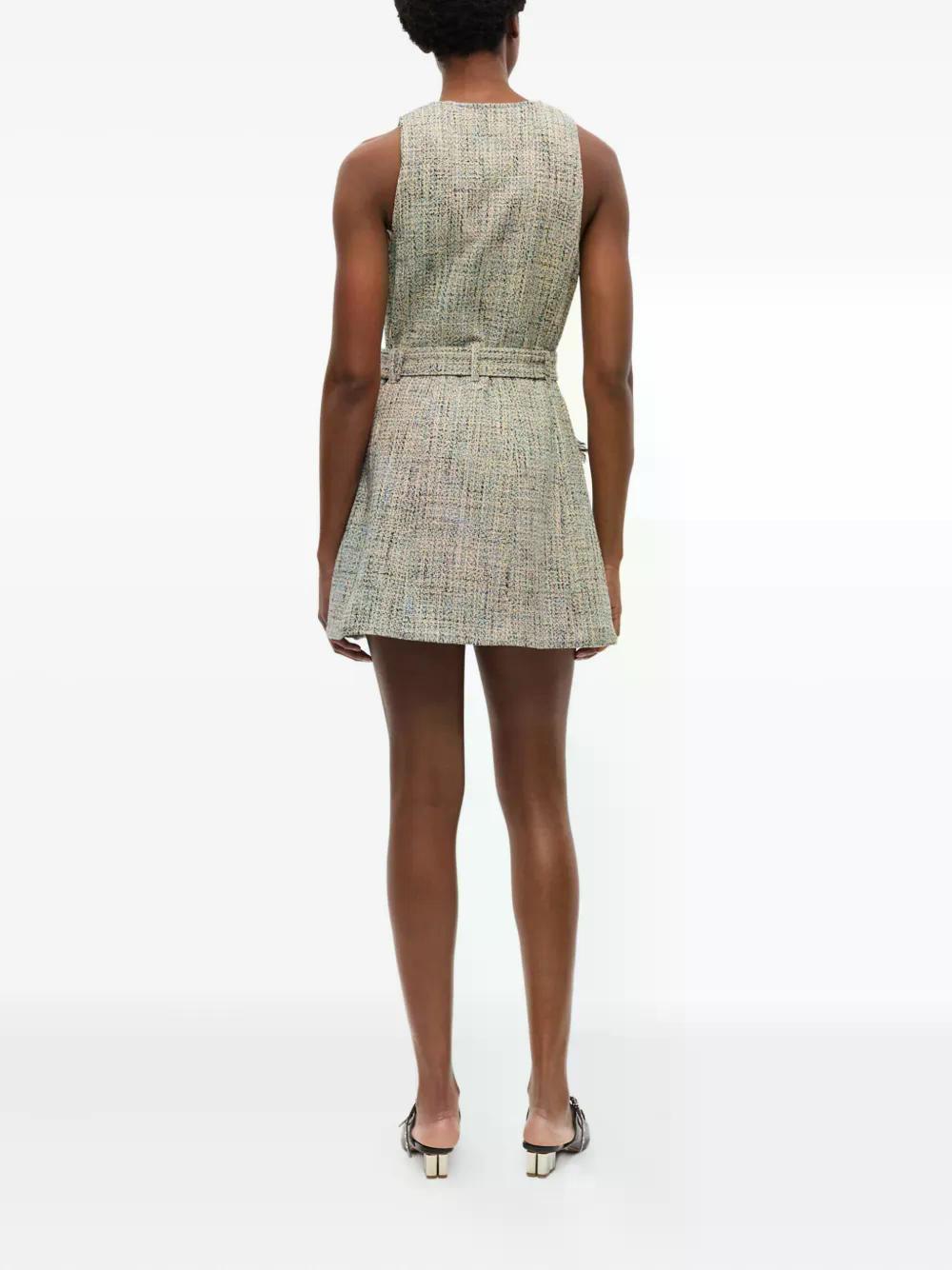 women's blue babydoll dress 2015 Chanel Fantasy Blue & Pink Tweed Button-Up Mini Dress – Vintage by  Misty main image 1