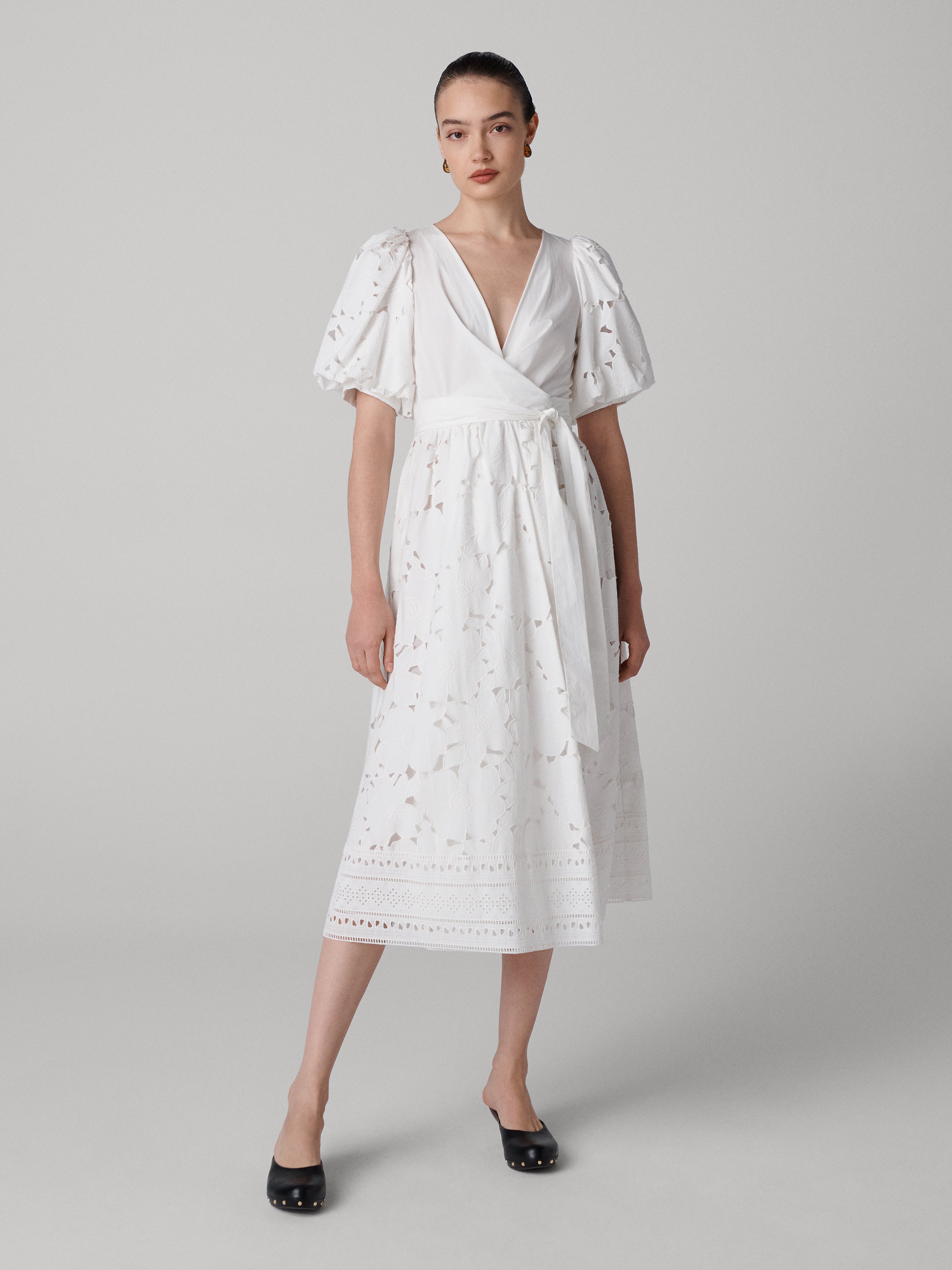 Diane Von Furstenberg Delilah Eyelet Cotton Wrap Dress In White - 60% Off | Editorialist Diane Von Furstenberg Delilah Eyelet Cotton Wrap Dress In White - 60% Off | Editorialist