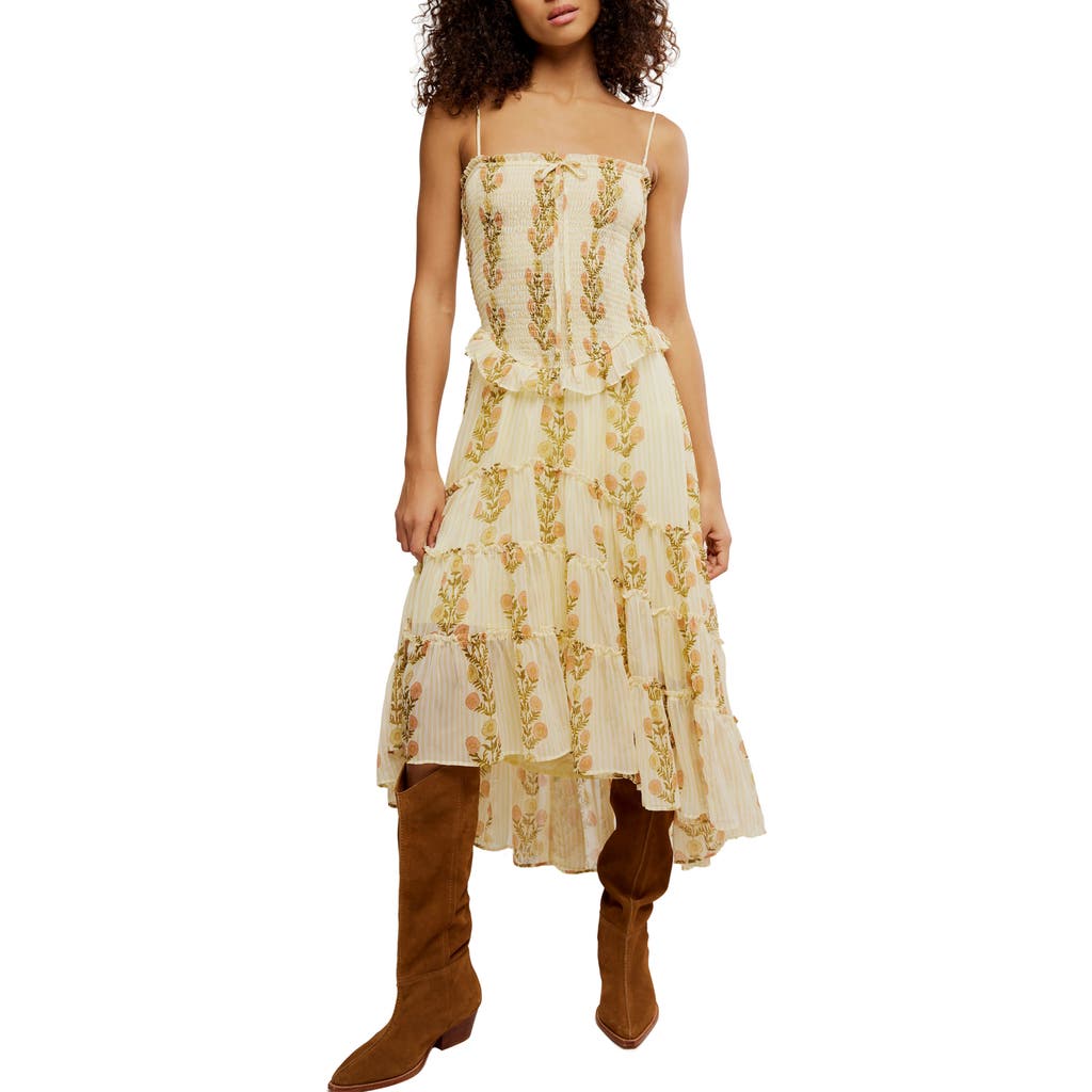 Free People Alejandra Smocked Bodice Tiered Sundress - Cloud Combo ...