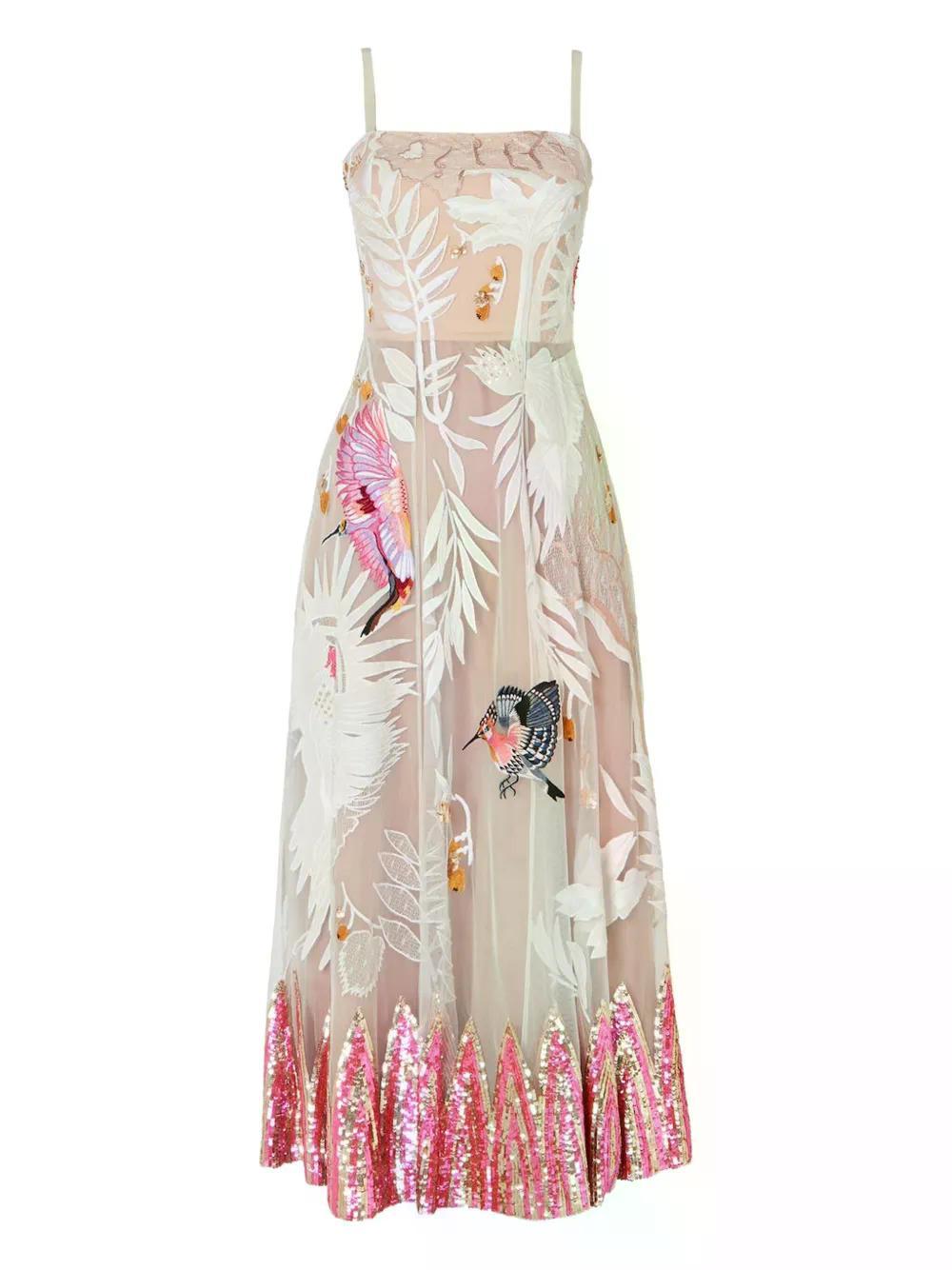 Temperley London Opera Floral-embroidered Maxi Dress - White