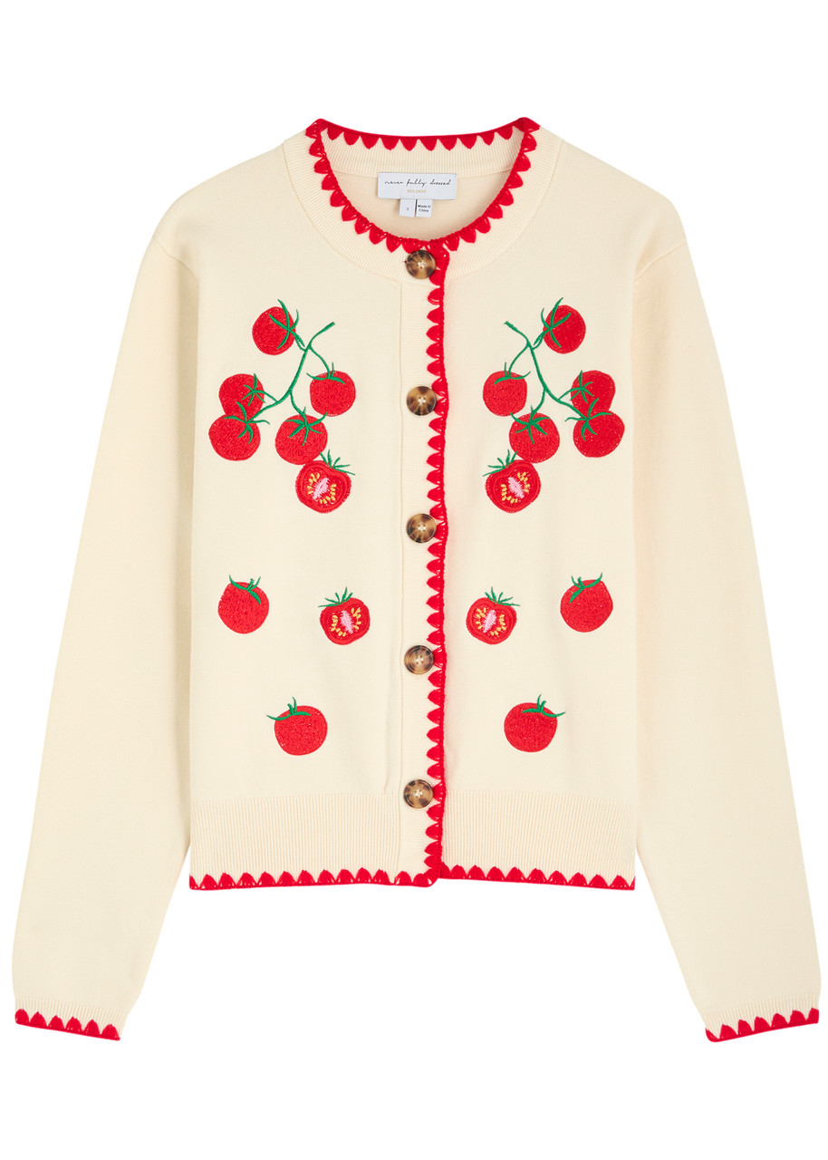 never fully dressed embroidered cardigan Geometric Knit Cardigan with Embroidery Detail – Never Fully Dressed main image 1