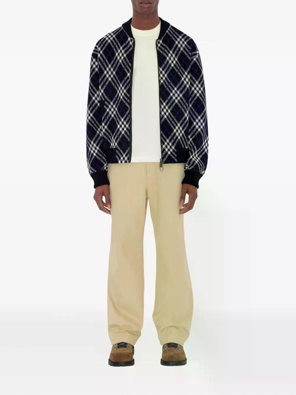 BURBERRY Checked Zip-Up Sweatshirt