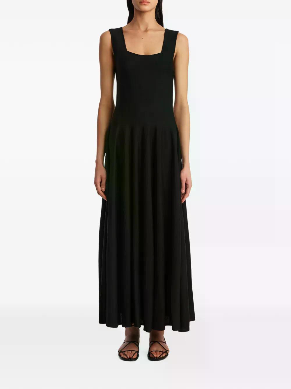 KHAITE Jodie Sleeveless Square-Neck Dress