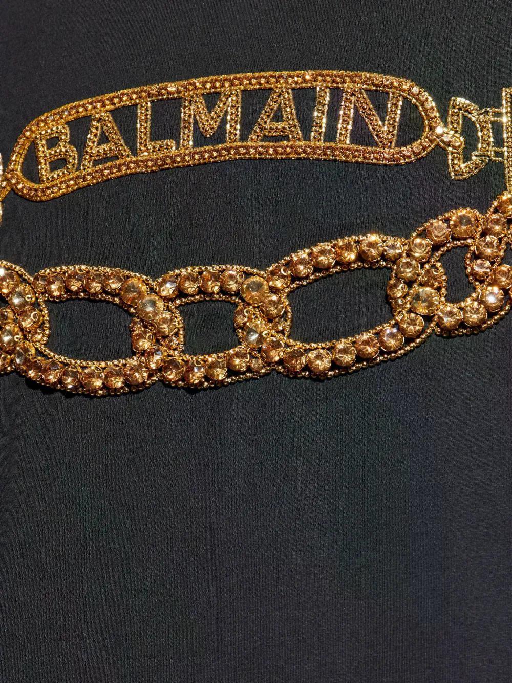 Balmain Chain Logo T-Shirt - Black | Editorialist