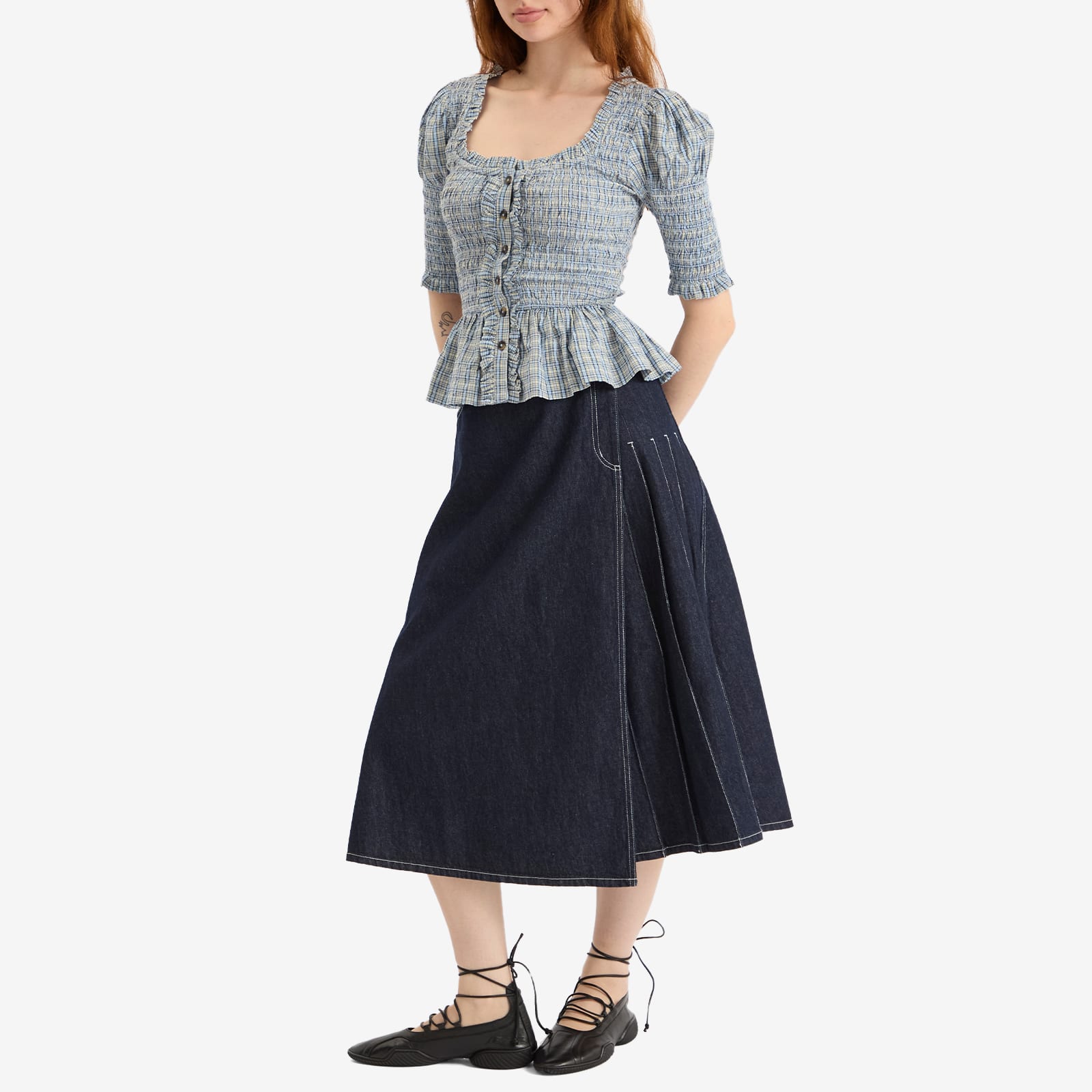 DAMSON MADDER Mansi Shirred Blouse