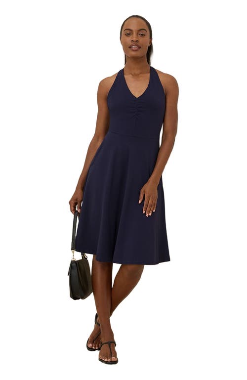 Pact Organic Cotton Fit & Flare Halter Dress - Eclipse | Editorialist