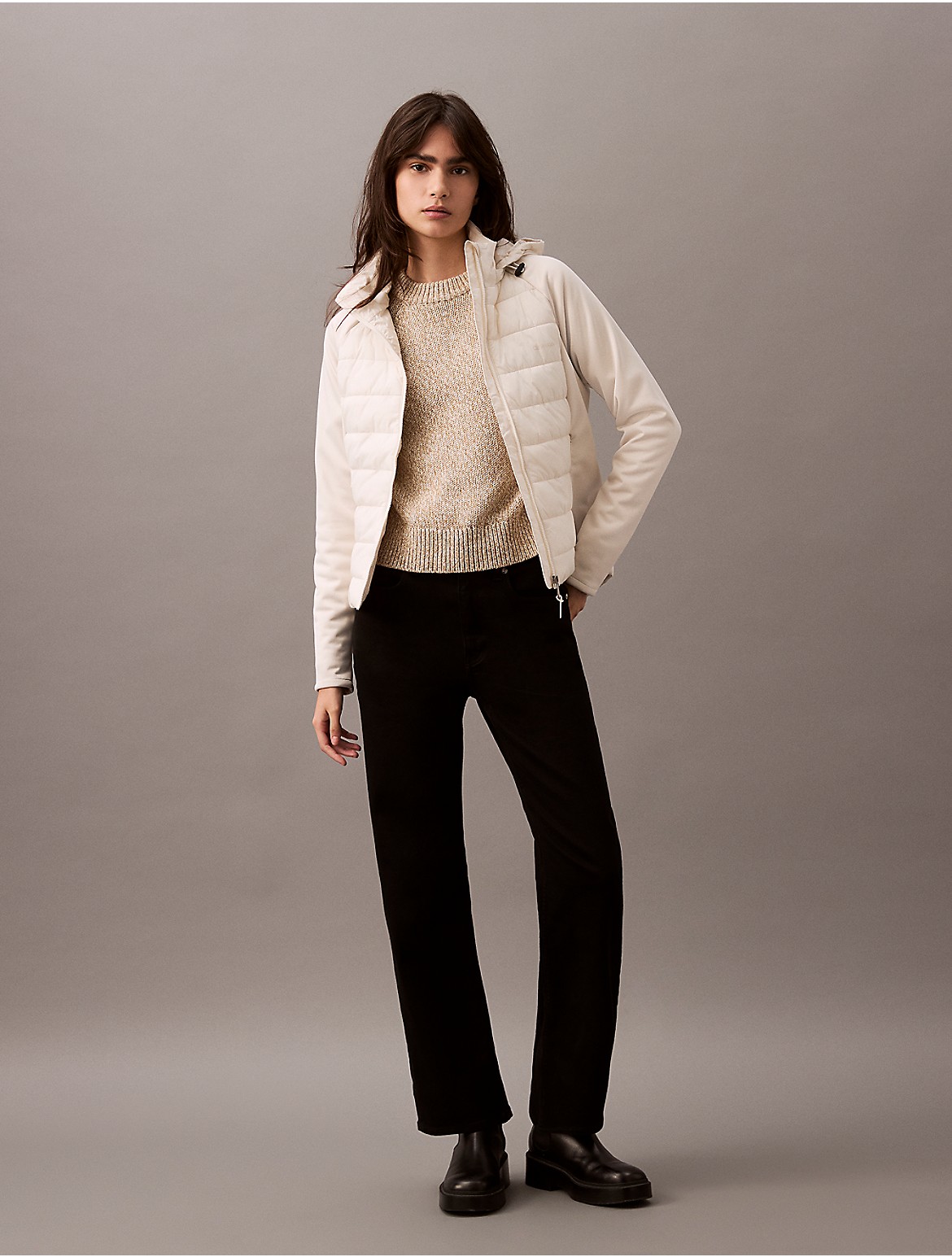 CALVIN KLEIN Mixed Media Puffer Jacket