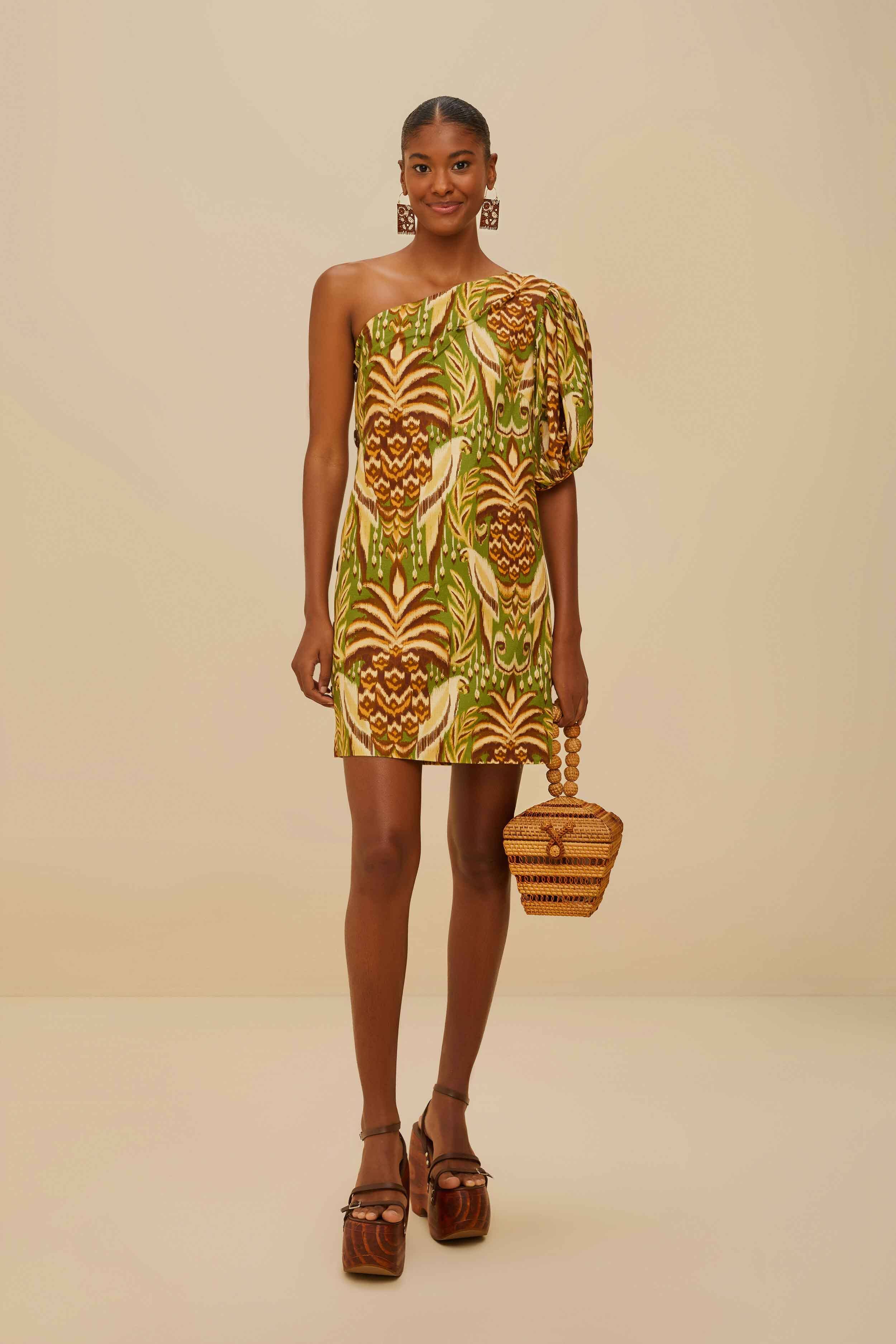 slim fit dress slacks Hawaiian Camisole Dress, Long [GOLDEN Pineapple] Navy / Xs / Rayon main image 0