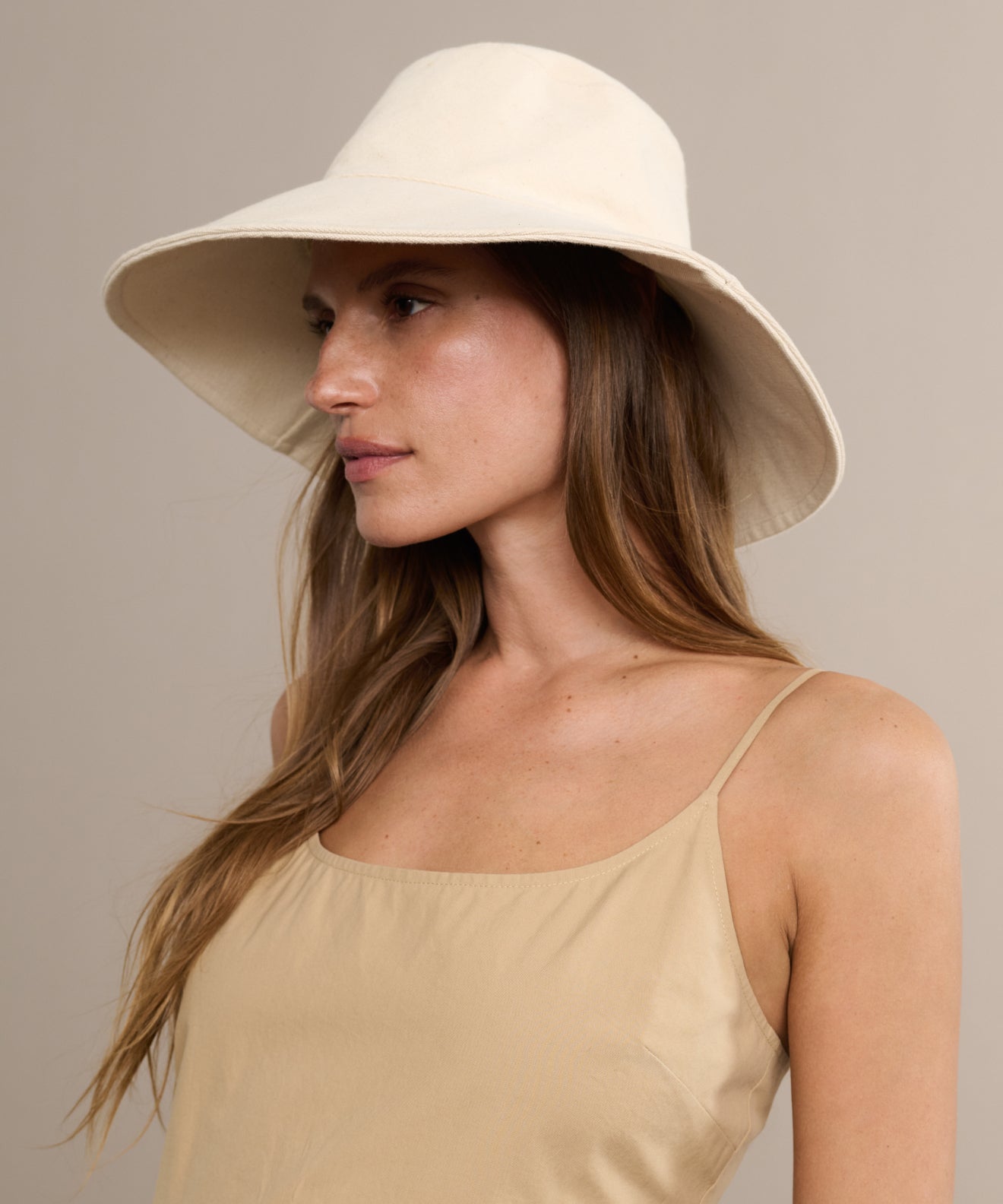 Jenni Kayne Cotton Canvas Sun Hat - Tan | Editorialist display picture 1