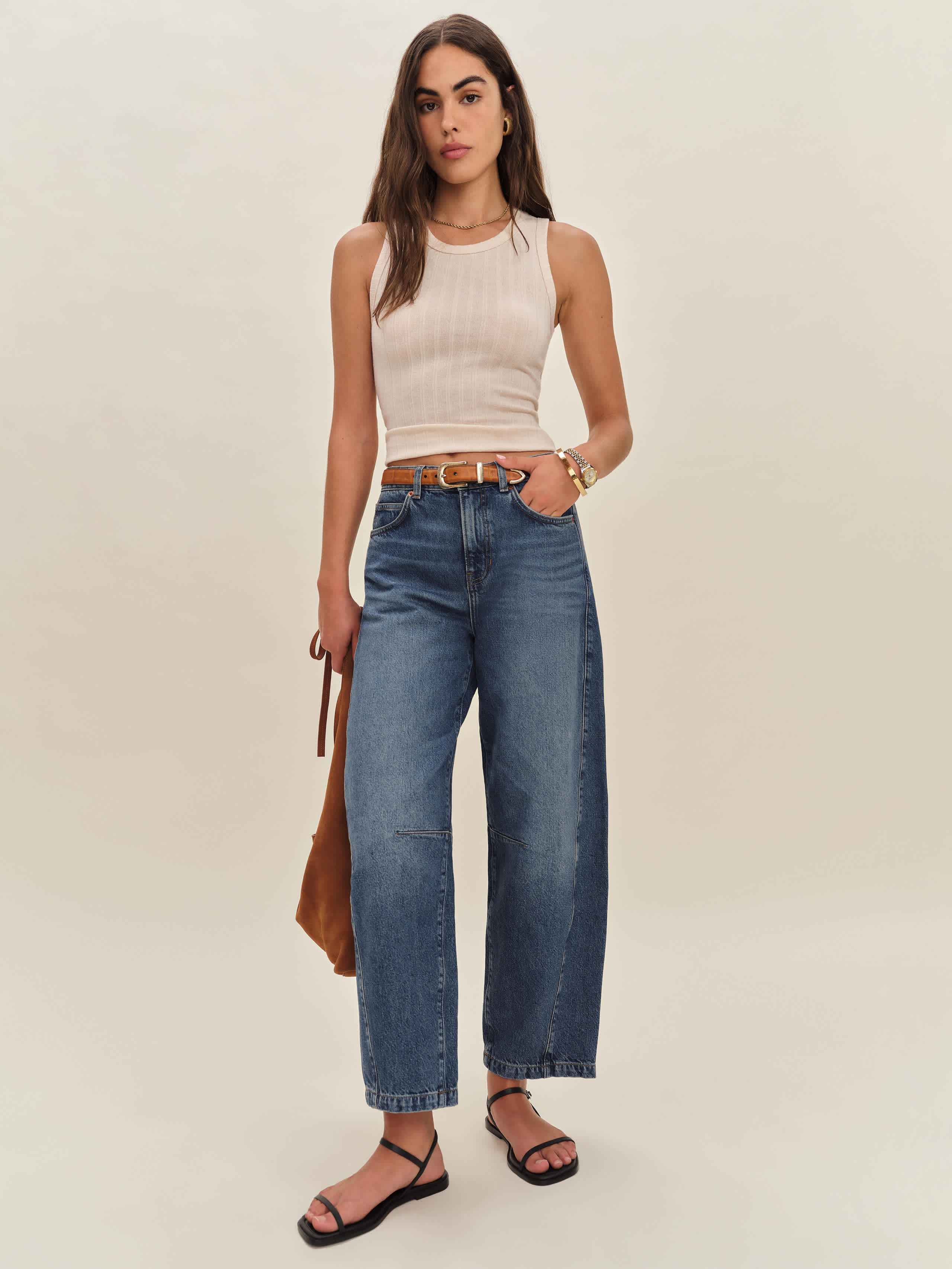 BARROW Faded Denim Jeans