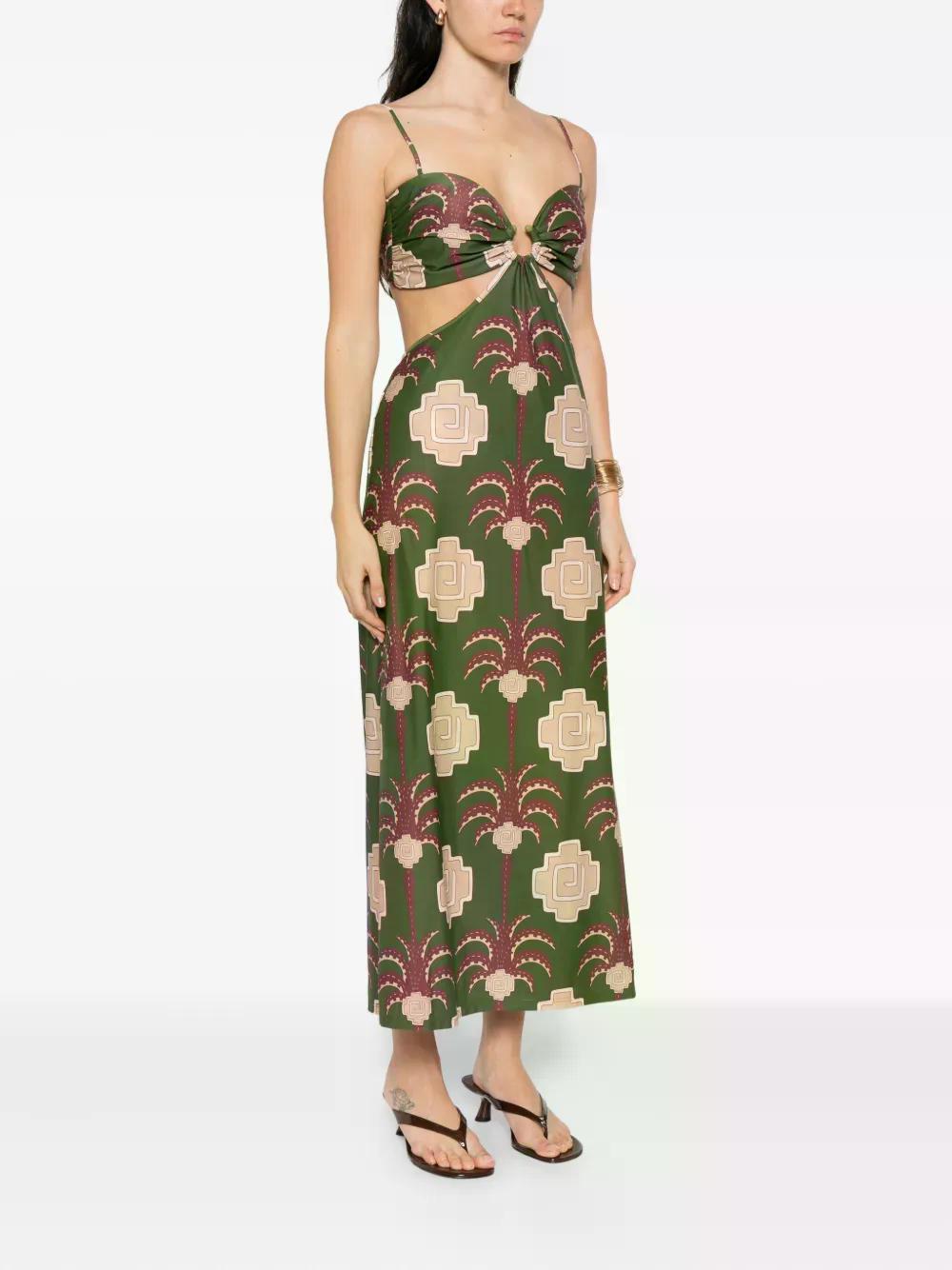 Farm Rio Green Jungle Panther Mini Dress - Jungle Panther Green |  Editorialist