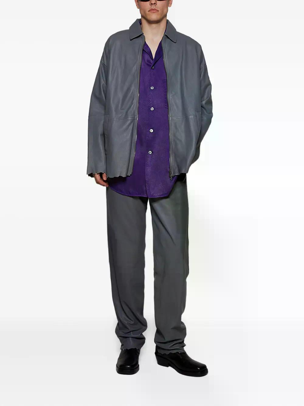 DIESEL® P-macs-lth Frayed-Hem Leather Trousers