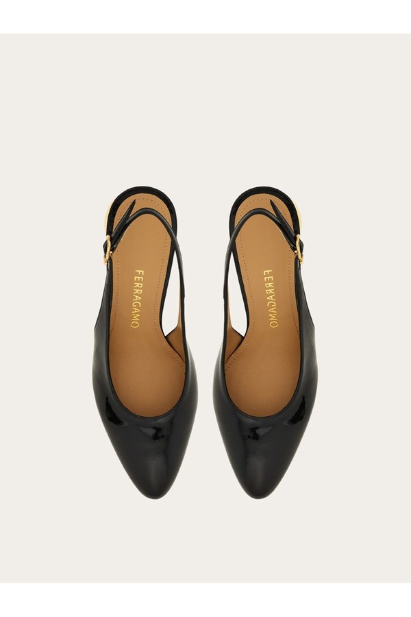 Ferragamo Spherical Heel T-Strap Pumps - Black | Editorialist