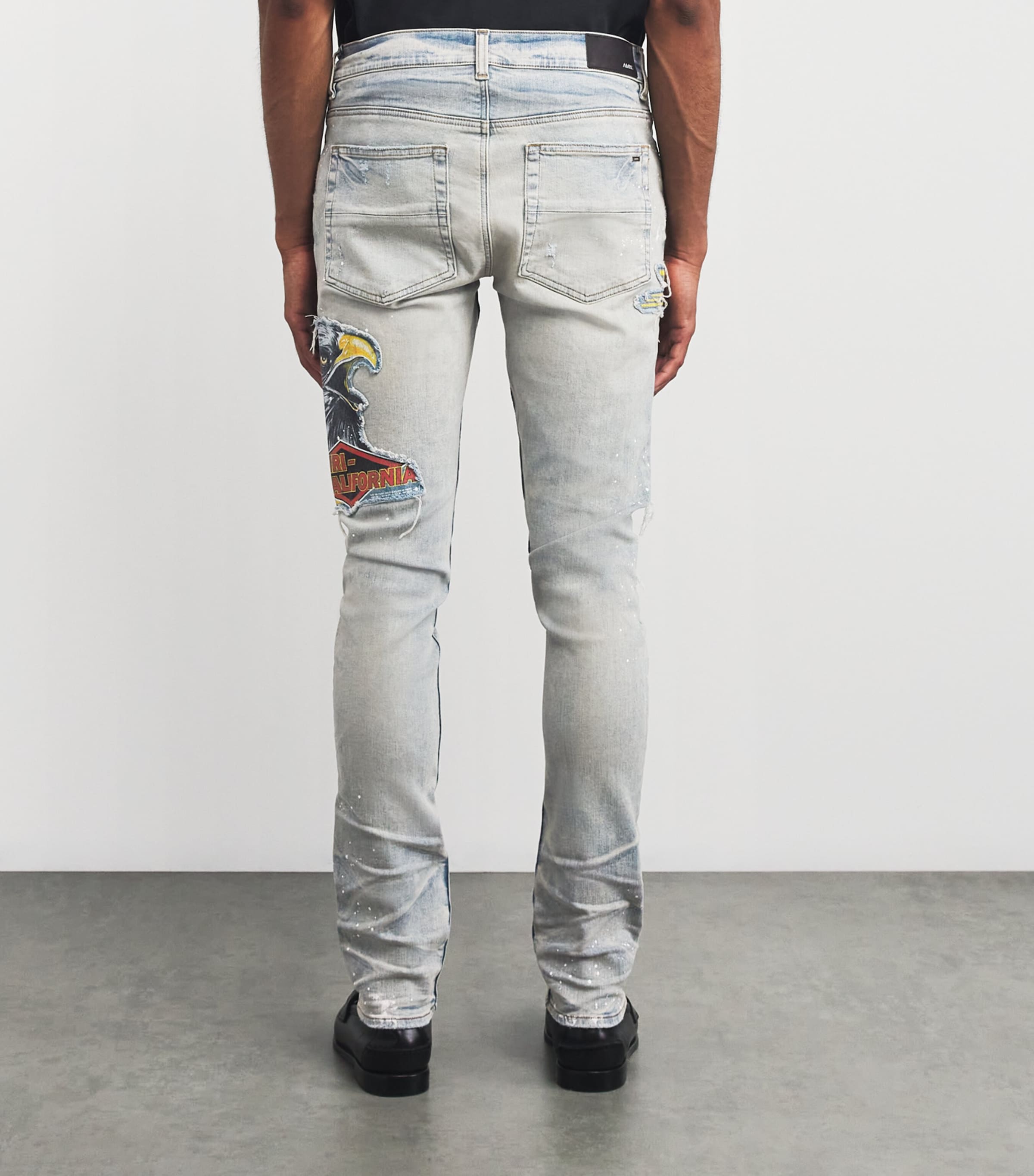 Amiri Distressed Cement Thrasher Skinny Jeans - Blue - 60% Off 