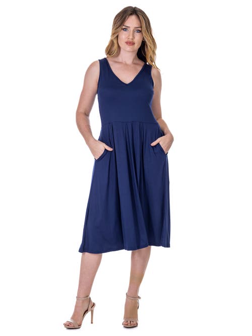 24SEVEN COMFORT APPAREL Sleeveless V-Neck Maxi Dress with Belt